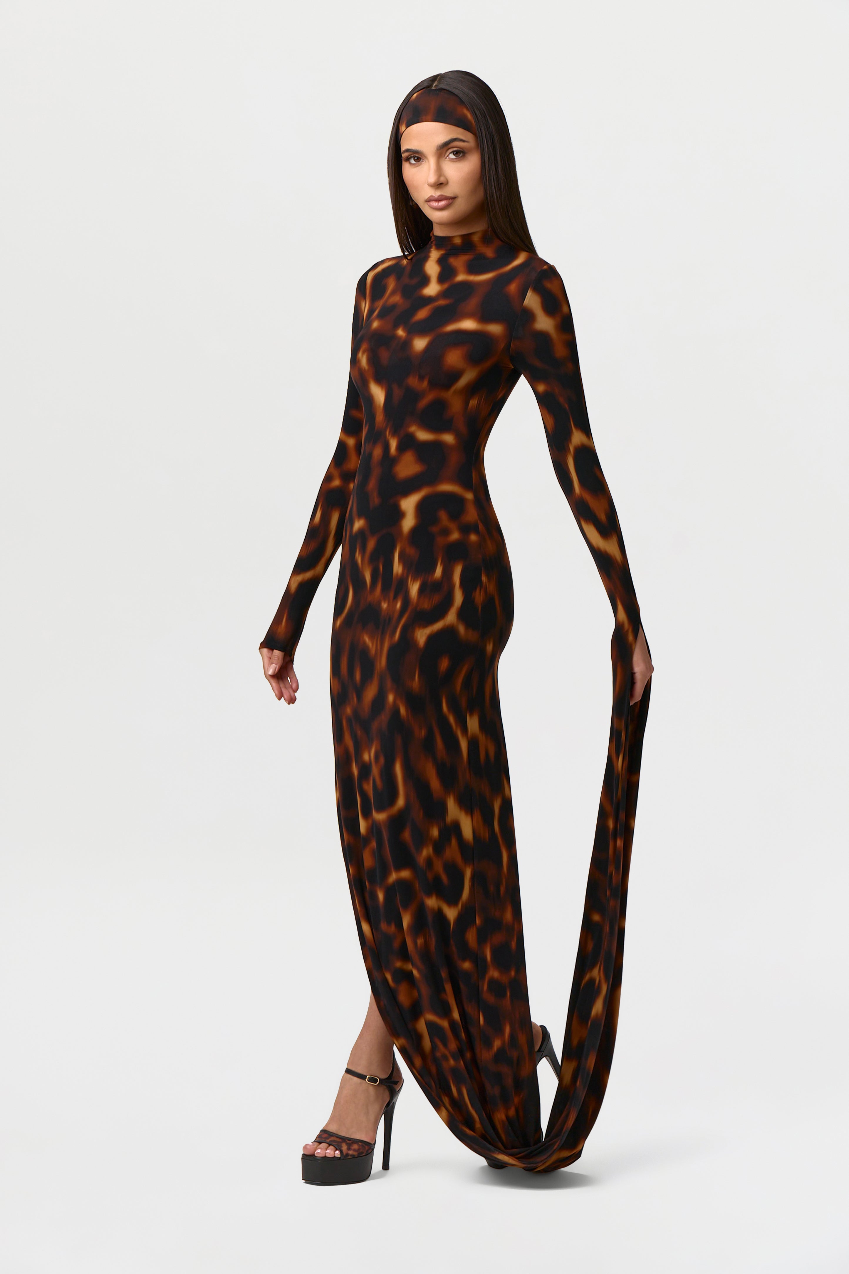 Bare Body Sleeve Drape Maxi Dress – Naked Wardrobe