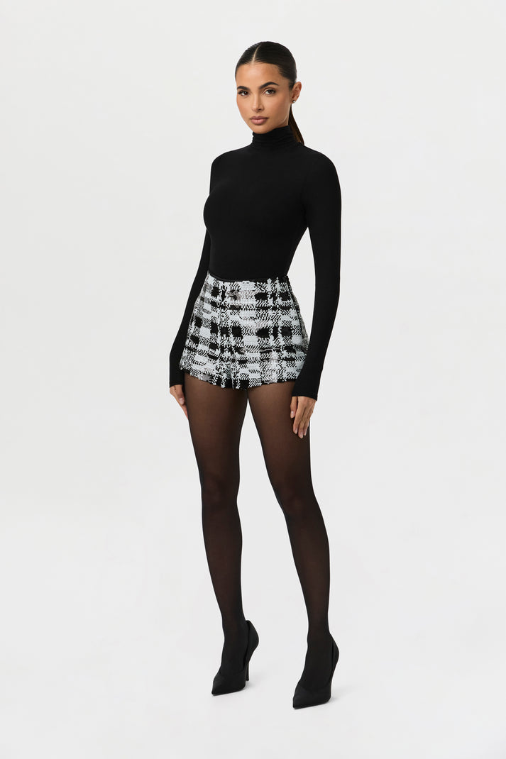 Sequin Plaid Hot Pants – Naked Wardrobe