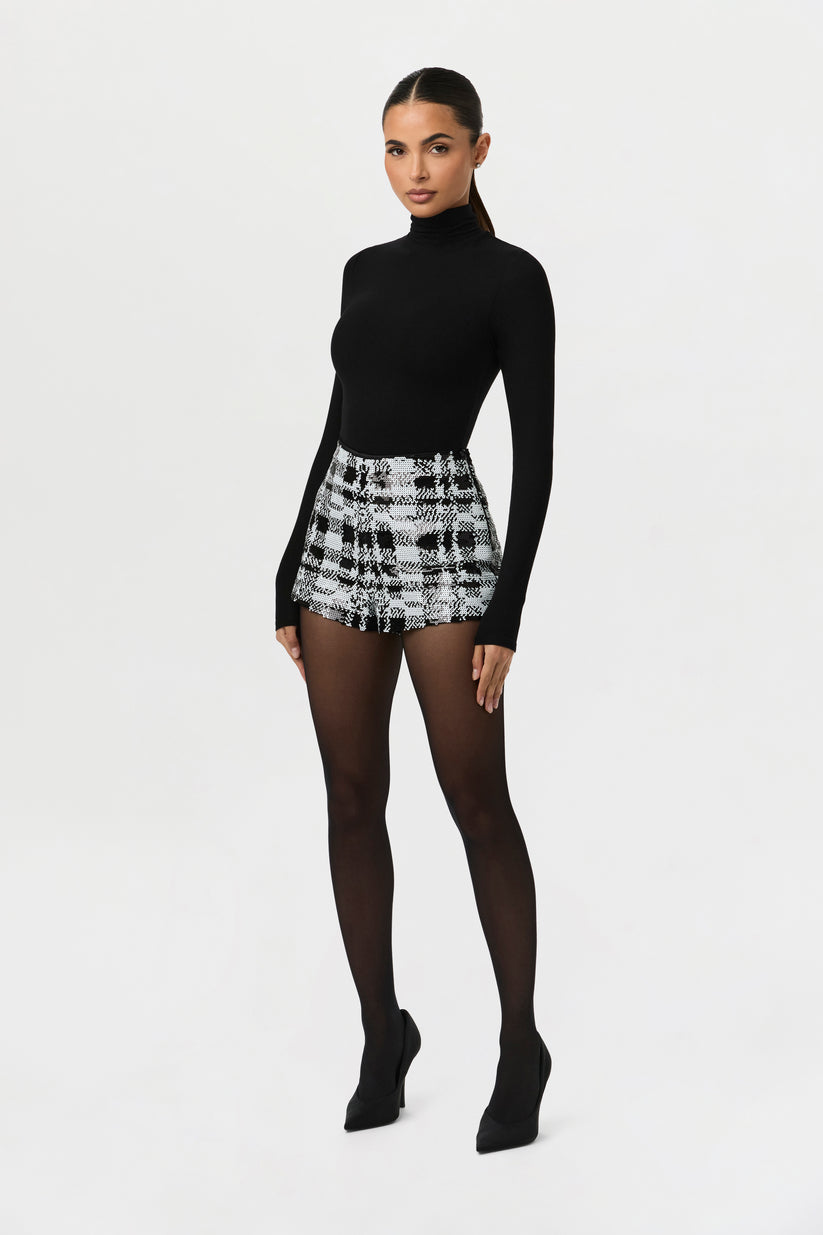 Sequin Plaid Hot Pants – Naked Wardrobe