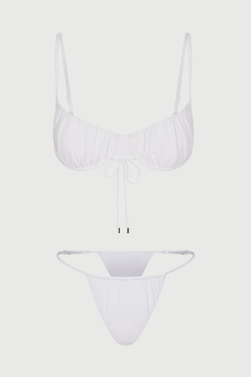 Ruched V-Neck Bikini – Naked Wardrobe