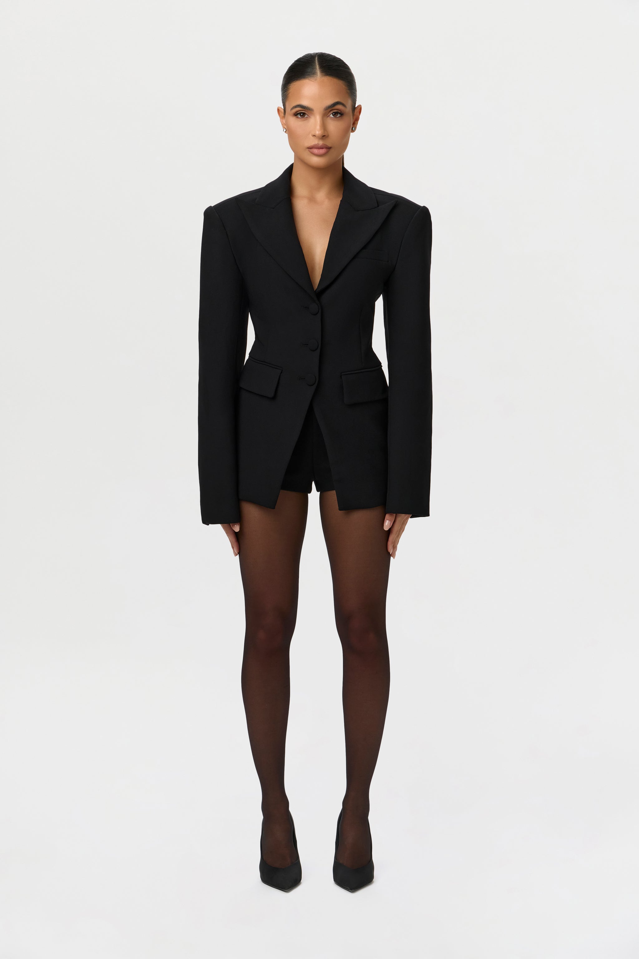Suiting Power Shoulder Blazer – Naked Wardrobe