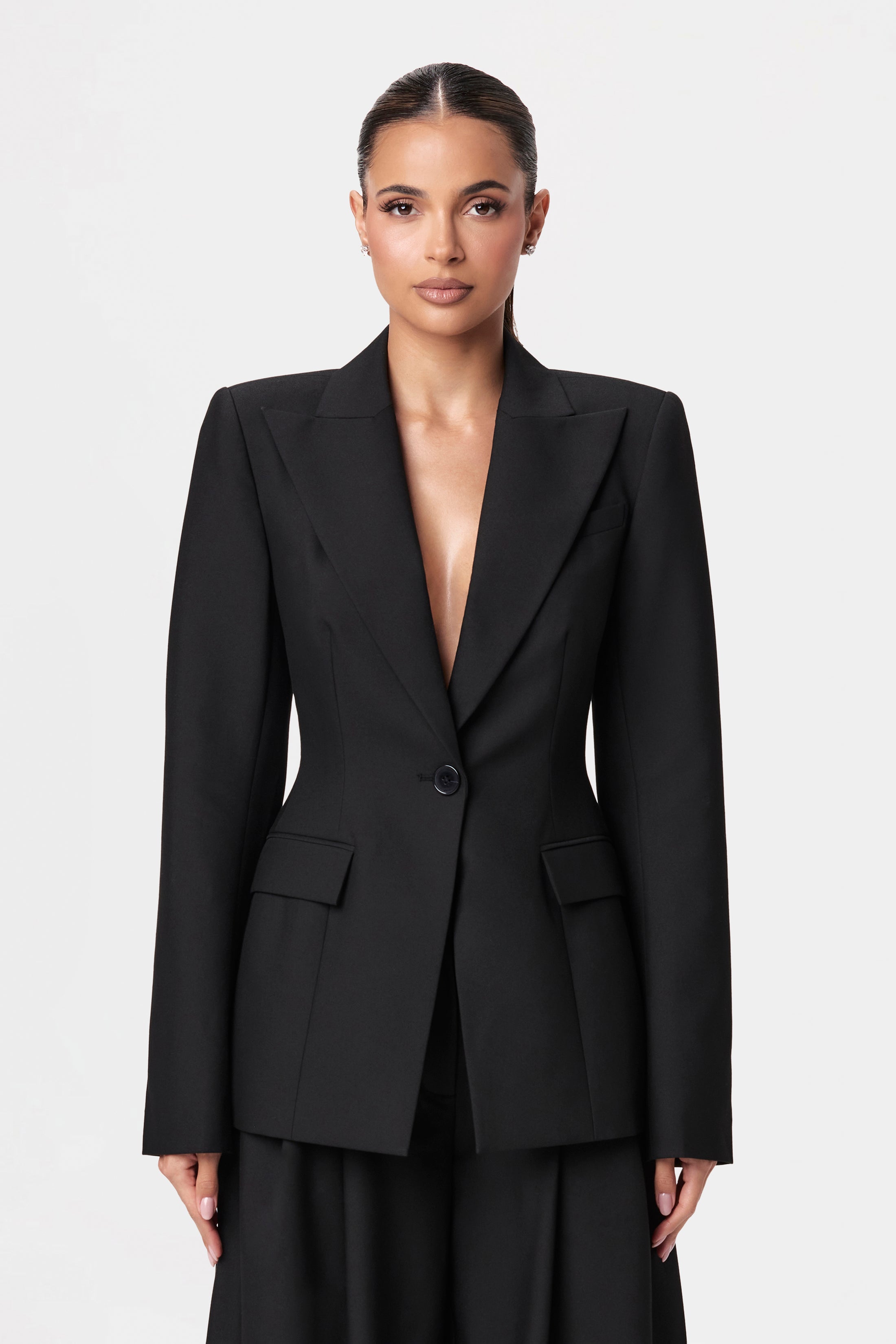 Power Shoulder Suited Blazer – Naked Wardrobe
