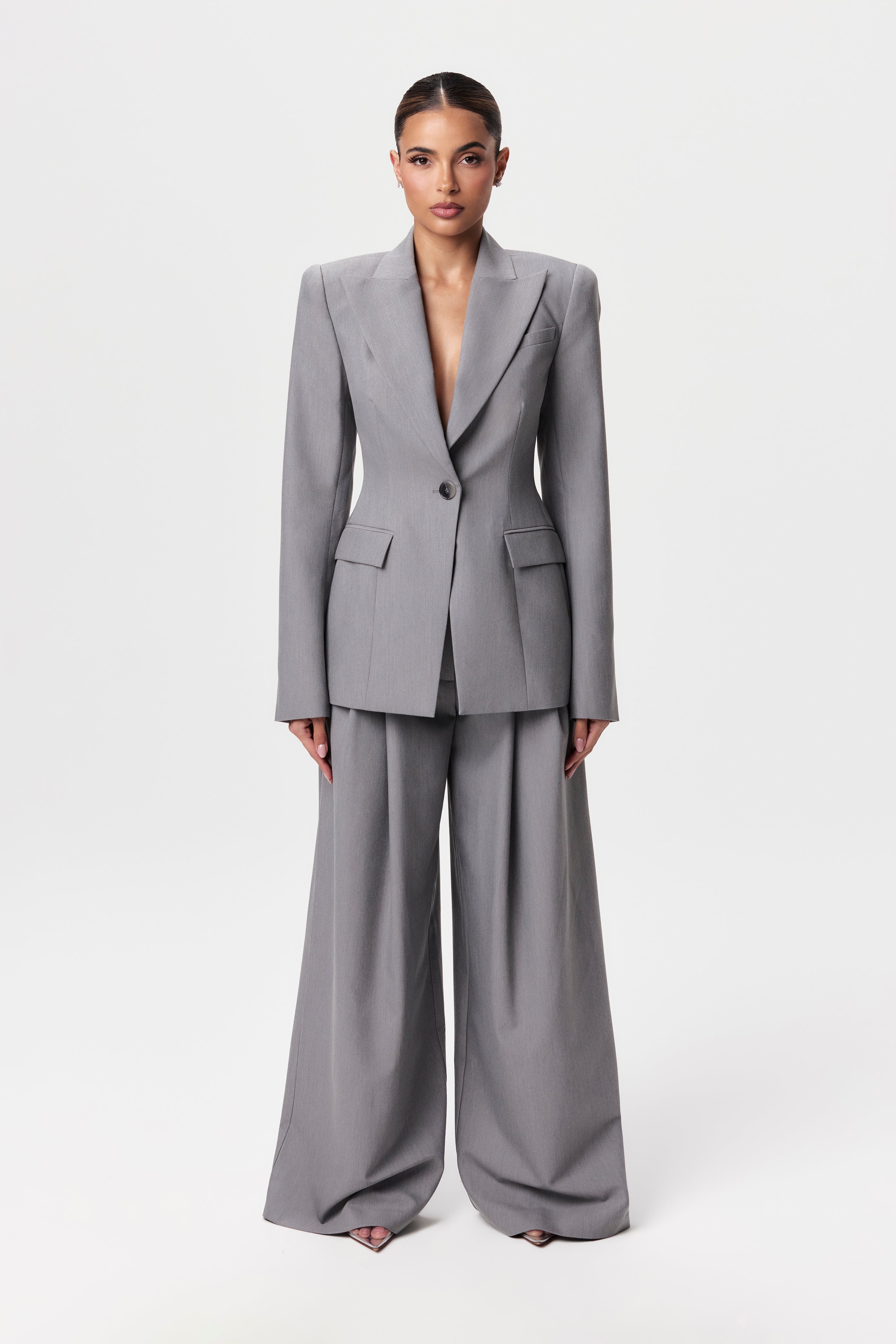 Power Shoulder Suited Blazer – Naked Wardrobe