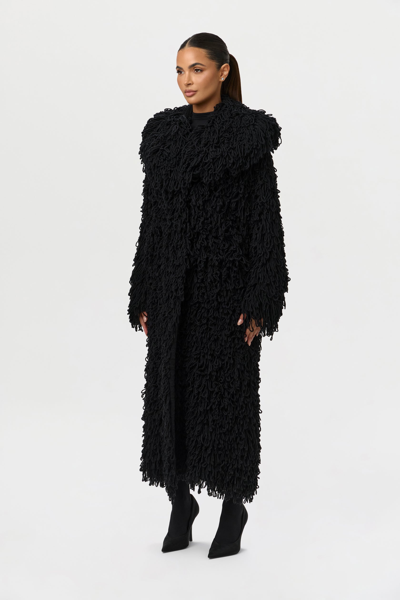 Knit Shaggy Loop Coat – Naked Wardrobe
