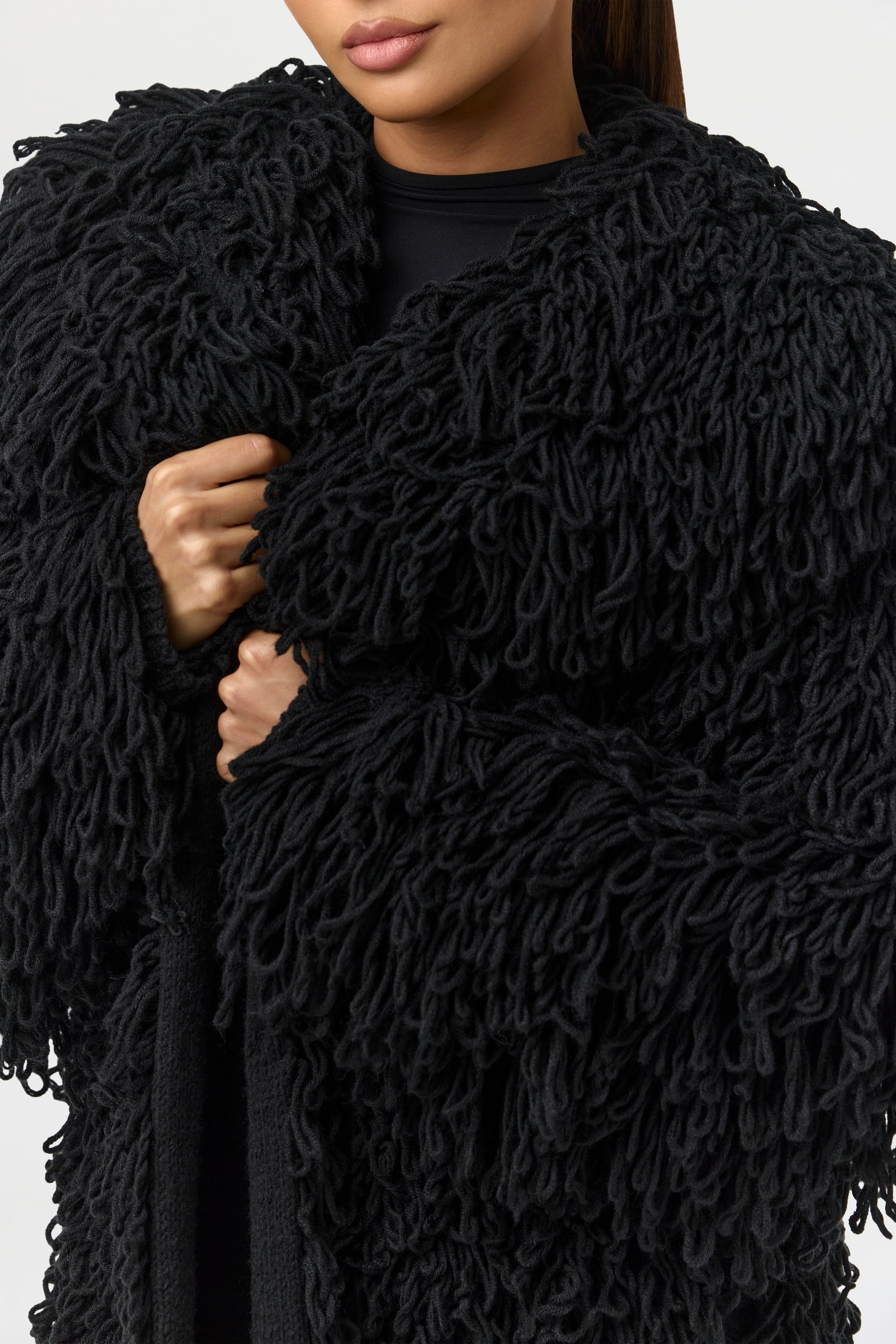 Knit Shaggy Loop Coat – Naked Wardrobe